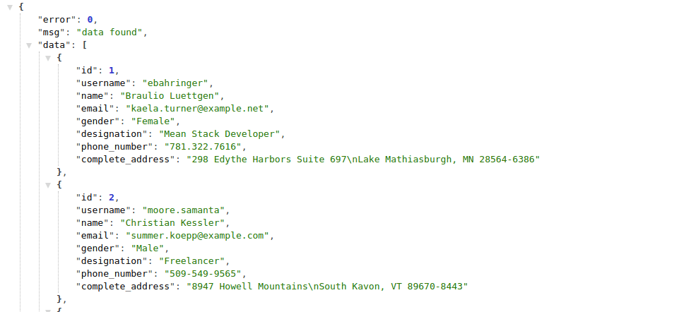 Create Fake REST APIs Server in CodeIgniter 4