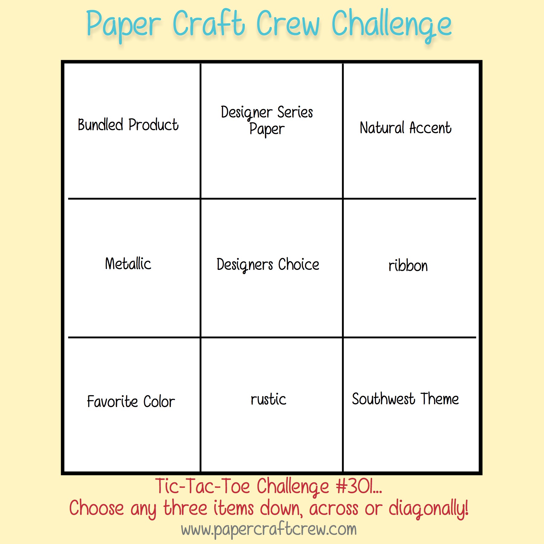 PCC301: Tic Tac Toe Challenge - Paper Craft Crew Challenges