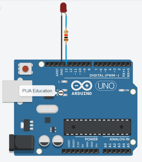 CODE BLOCKS FOR LED BLINKING USING ARDUINO IN TINKERCAD » PIJA Education