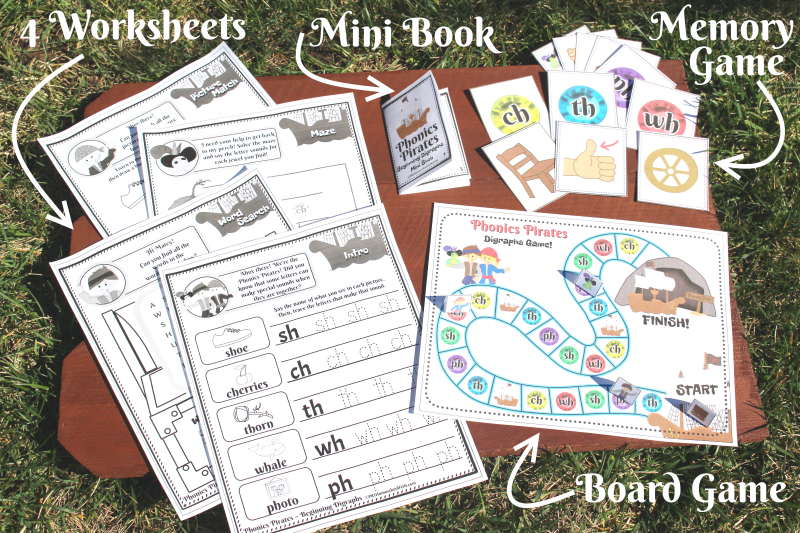 Phonics Pirates - Free Phonics Lesson Beginning Digraphs - PK1Kids