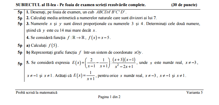 subiecte bac matematica m2 2015