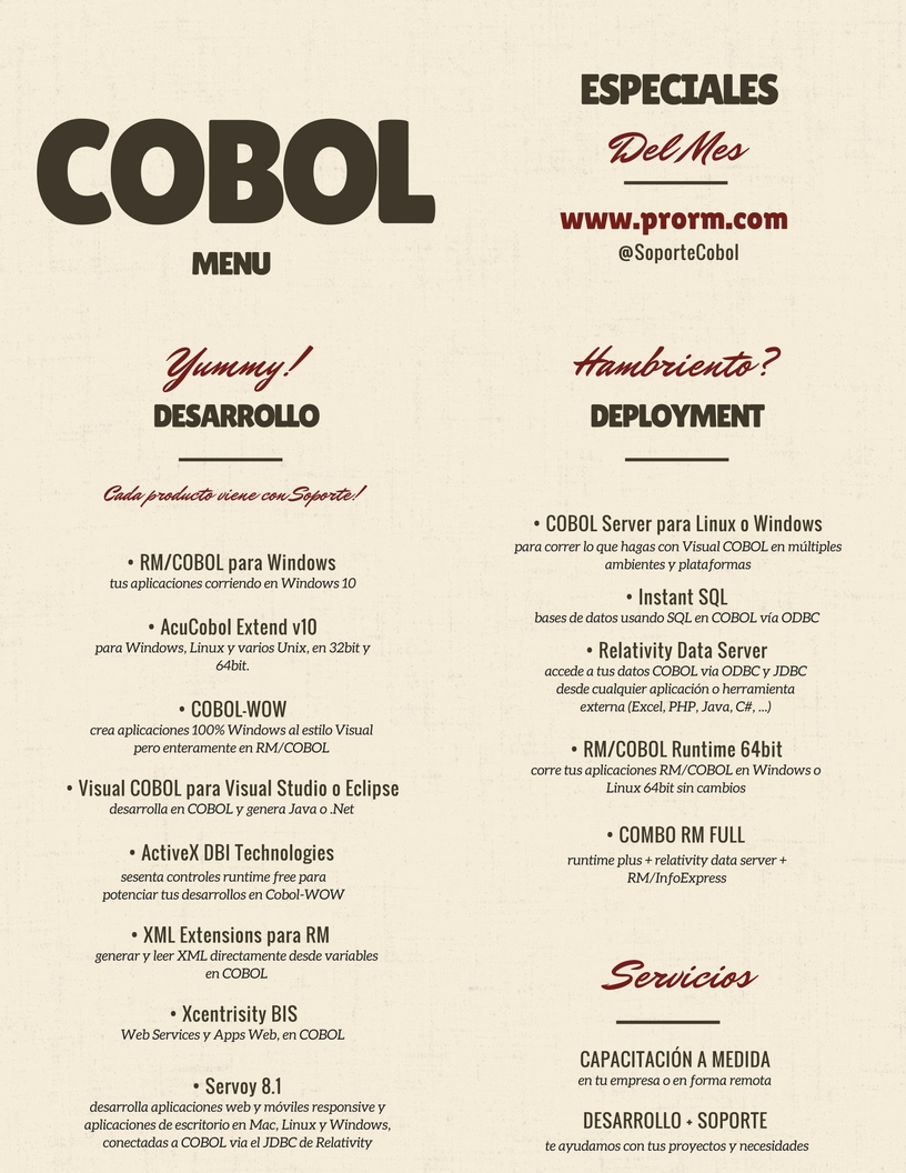 COBOL Menu - ProRM