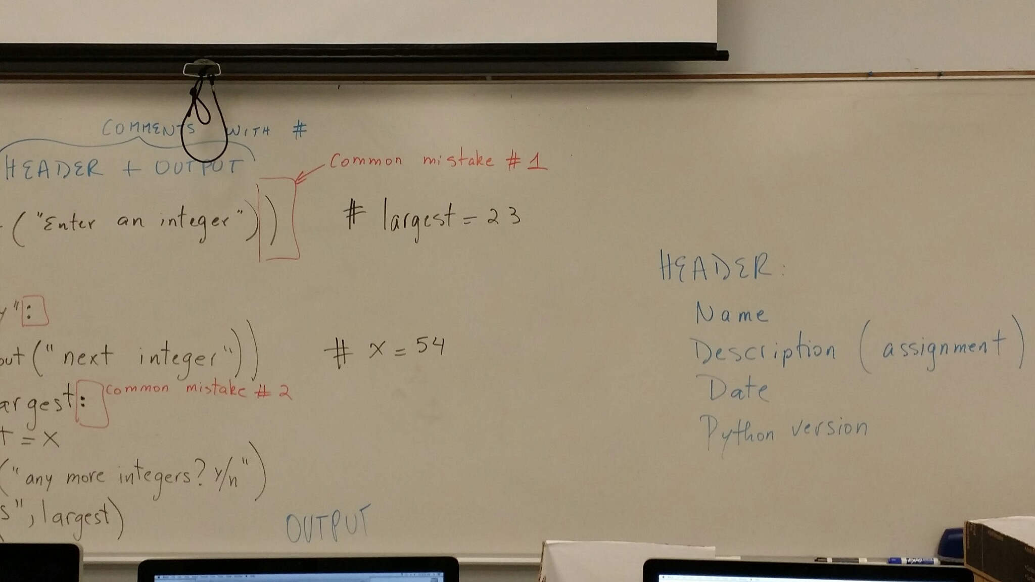 THE WHITE/BLACK BOARD | Mrs. Elia's Python