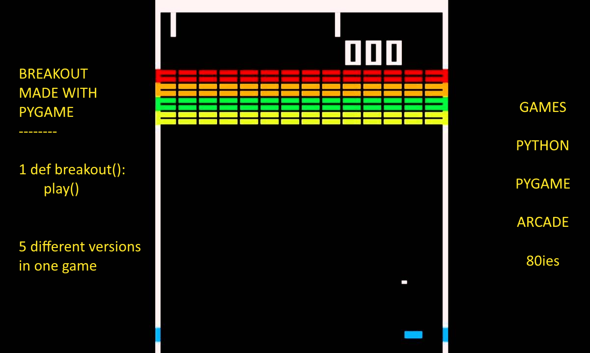 Breakout / Arkanoid - 5 versions in one (pygame) | python programming