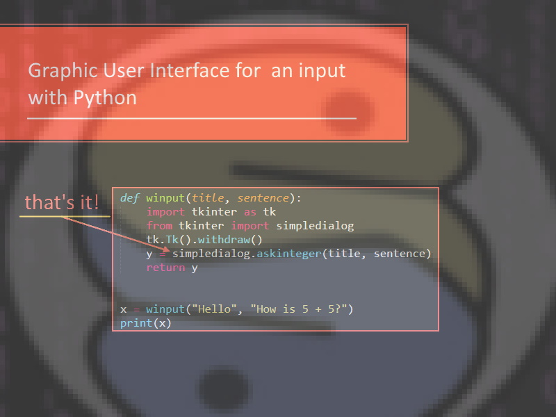Gui Input In A Window With Python Python Programming 1683