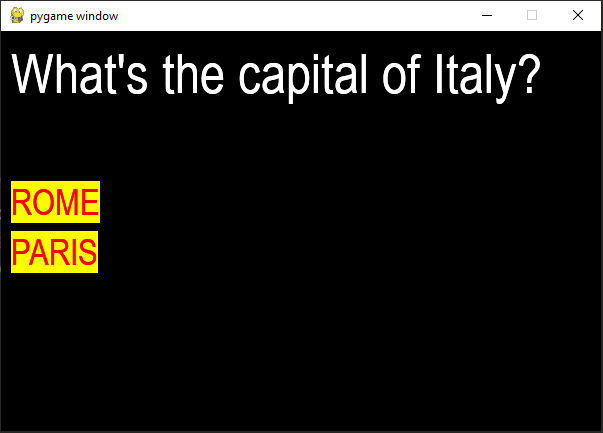 How to make a Test Quiz with Pygame | python programming