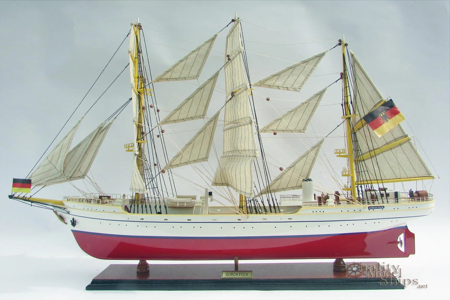 Gorch Fock II Handcrafted Wooden Ship Model 36" Ready Display - Quality ...