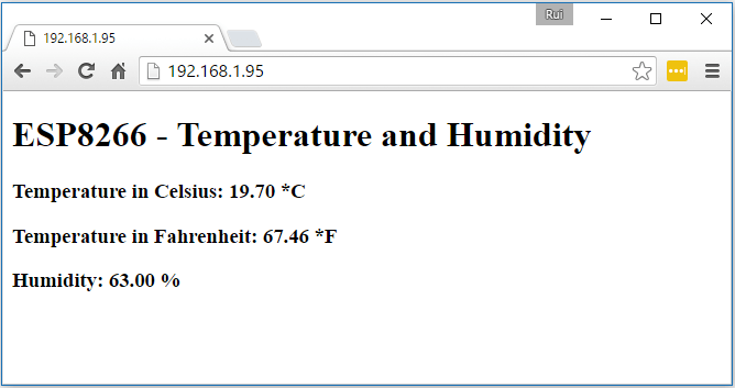 Esp8266 Ide Arduino De Serveur Web Dht11 Dht22 Serveur Dimpression