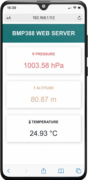ESP8266 NodeMCU with BMP388 Barometric/Altimeter Sensor (Arduino) | Random Nerd Tutorials