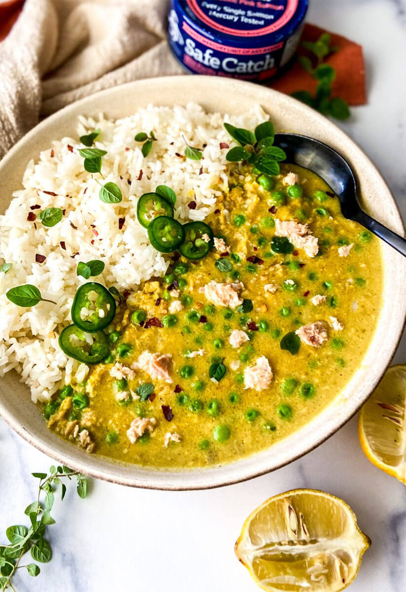 One Pan Salmon Curry and Rice - Safe Catch