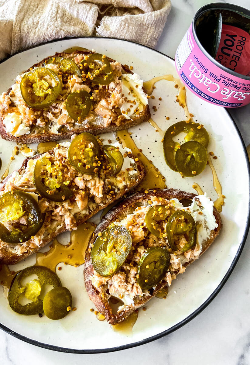 Sweet + Spicy Salmon Toasts - Safe Catch