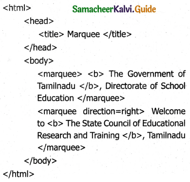 Samacheer Kalvi 11th Computer Applications Guide Chapter 12 HTML ...