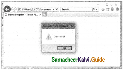 Samacheer Kalvi 11th Computer Applications Guide Chapter 14 Introduction to Javascript ...