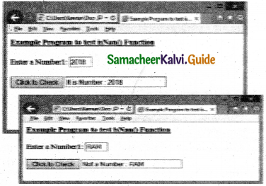 Samacheer Kalvi 11th Computer Applications Guide Chapter 16 Javascript Functions – Samacheer Kalvi