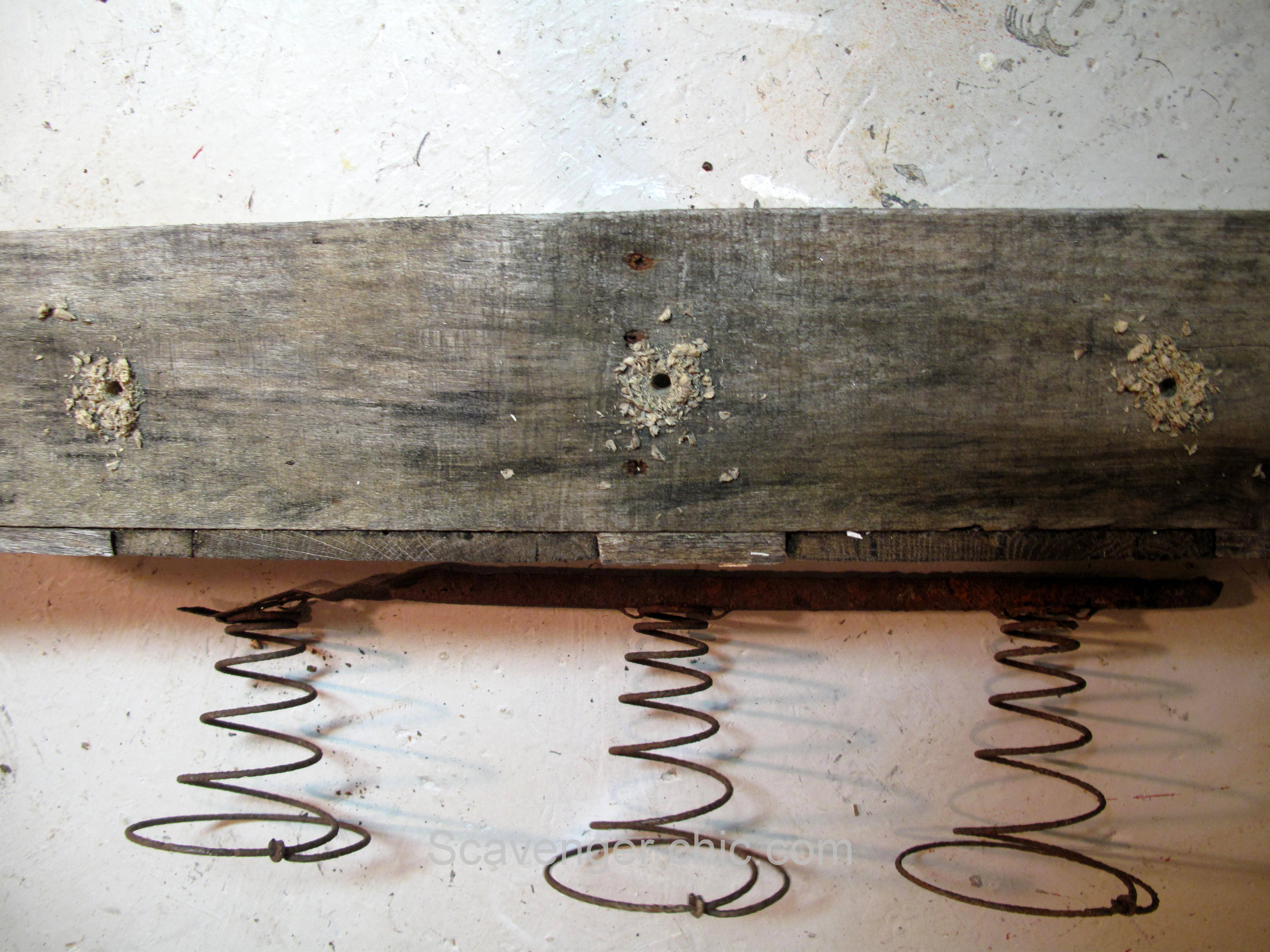 Pallet Wood and Bedsprings Light DIY - Scavenger Chic