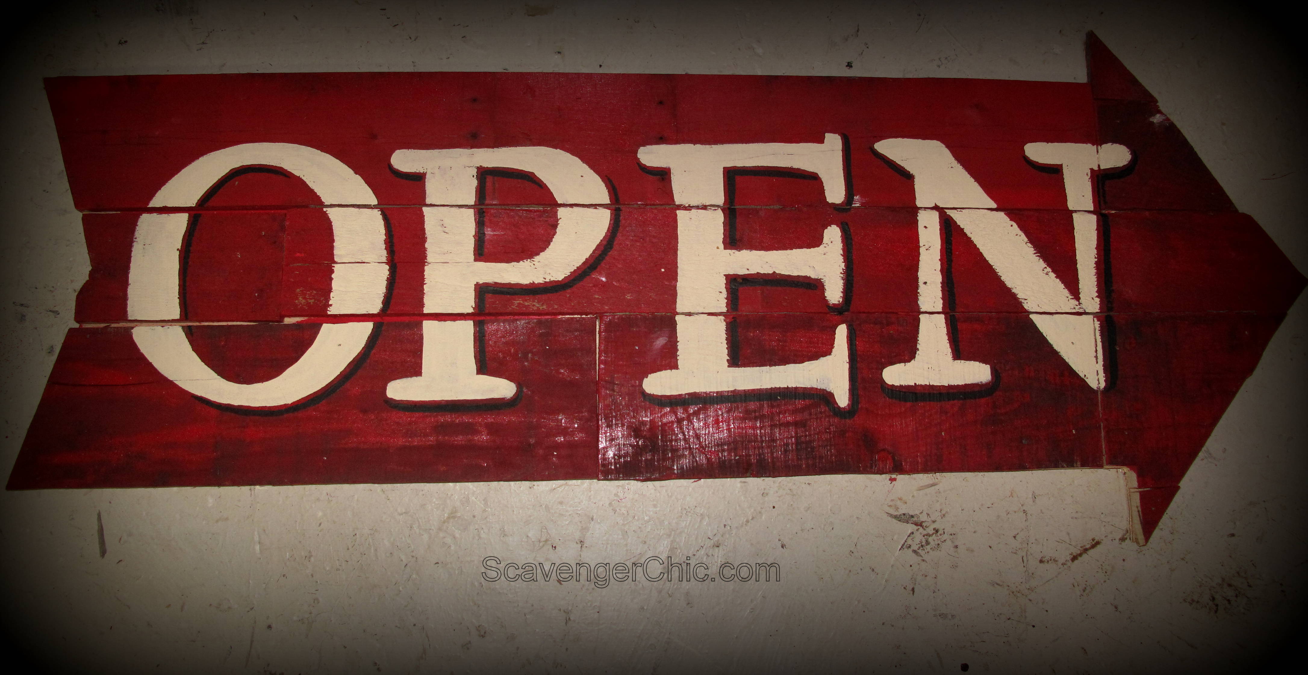 Pallet Wood Open Sign with Lights diy – Scavenger Chic