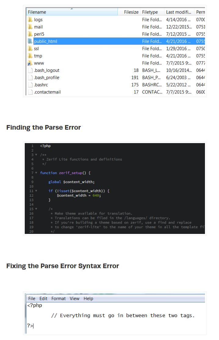 Parse Error: Syntax Error Unexpected in WordPress [FIXED]