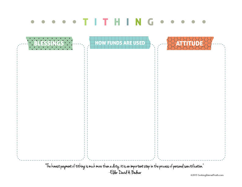 Why do we pay tithing? Handout and Lesson – Seeking Eternal Truth