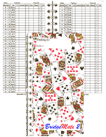 BridgeMate 2 Duplicate Log Book with Scattered Cards Cover - Seven No Trump