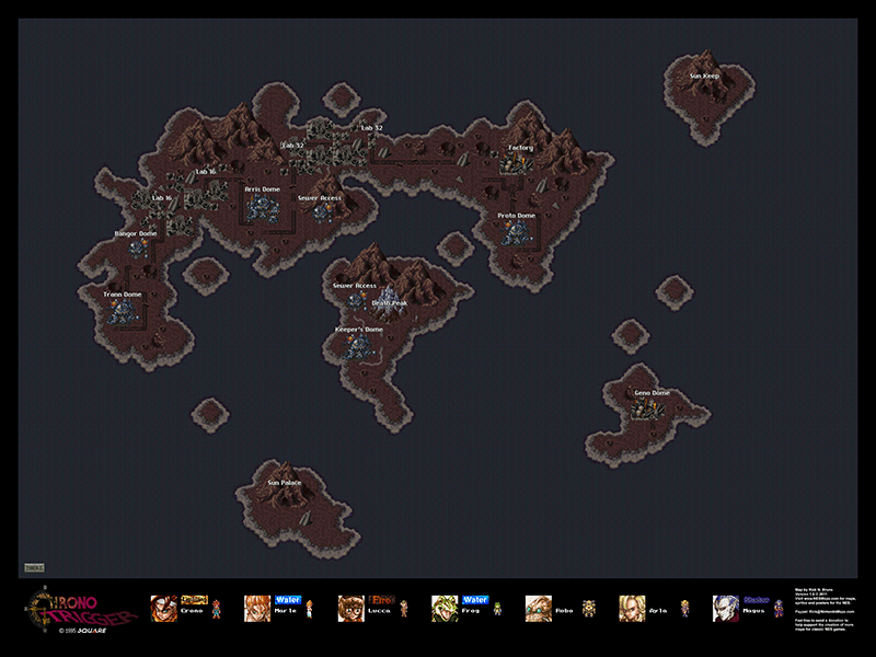 Chrono Trigger Future Overworld 24″ x 18″ Poster – Nintendo Maps Store