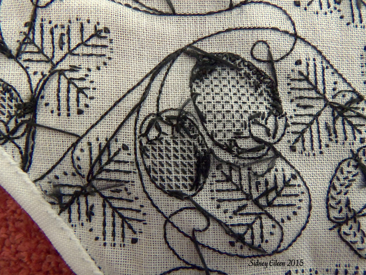 Elizabethan Blackwork Forehead Cloth - By Sidney Eileen