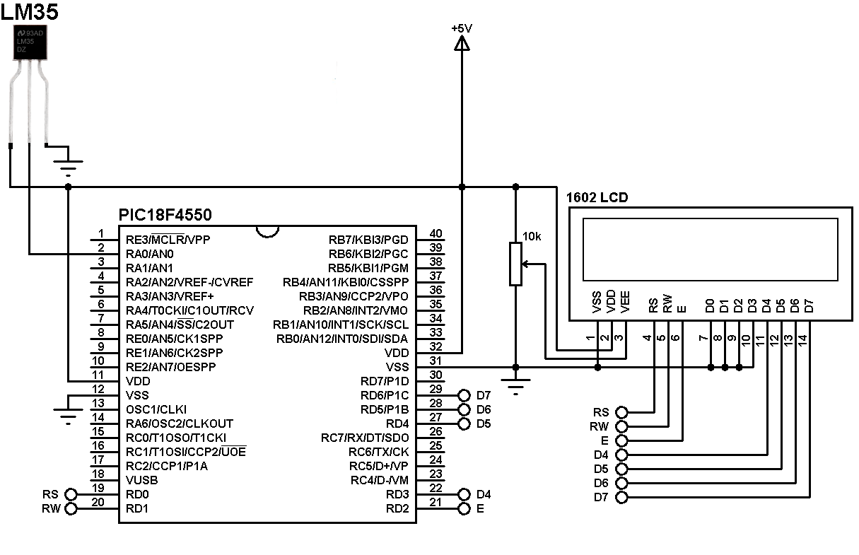 Lm35 Circuit Diagram