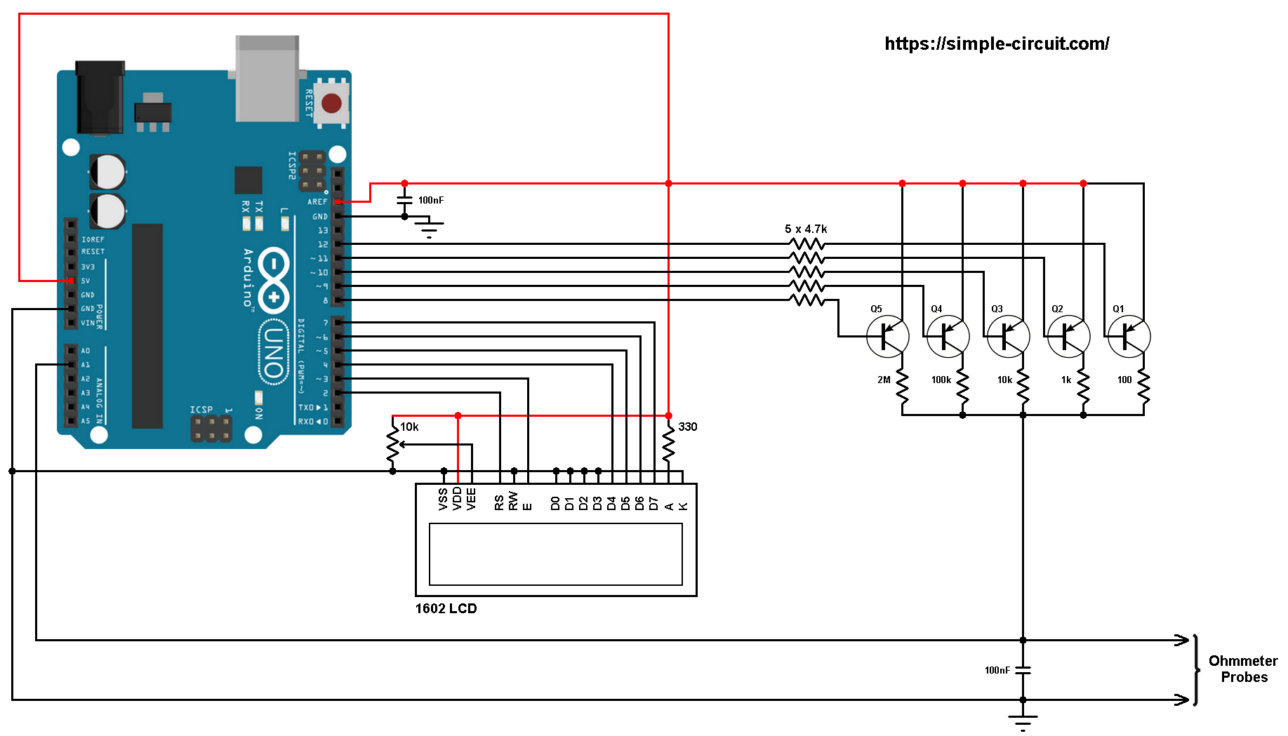 Series Type Ohmmeter Circuit Diagram