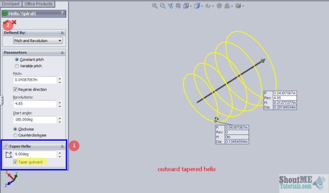Learn Solidworks Helix And Spiral Feature Command Tutorial