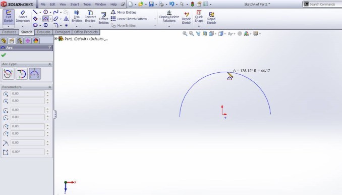 How to Use SolidWorks Arc Sketching Tool Step by Step Tutorial
