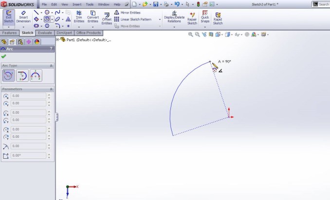 How to Use SolidWorks Arc Sketching Tool Step by Step Tutorial