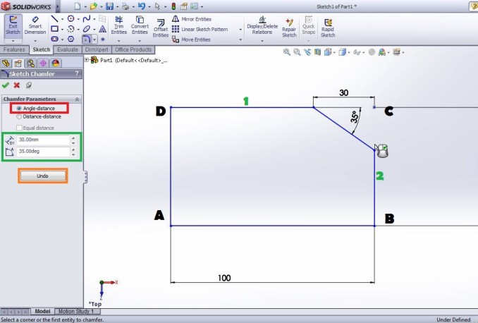 How to Use SolidWorks Sketch Chamfer Tool Tutorial for Beginners