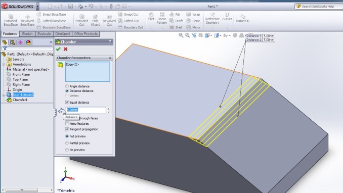 How to Use SolidWorks Chamfer Tool Features in SolidWorks CAD