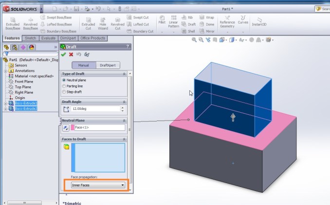 How to Use SolidWorks Draft Features Tool in SolidWorks CAD