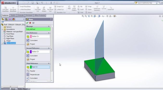 How to Use SolidWorks Reference Plane Features Tool Tutorial
