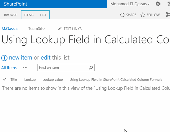 Using Lookup Field In Calculated Column SharePoint