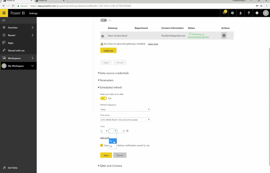 How To Configure The Power Bi Gateway To Use Dataset Connection Parameters Paul Turleys Sql