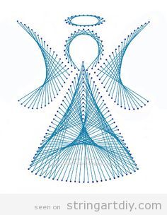 String Art Angel DIY | String Art DIY | Free patterns and templates to ...