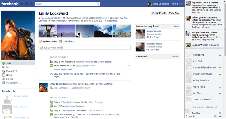 Facebook Layout evolution 2005 - 2011 [Images]