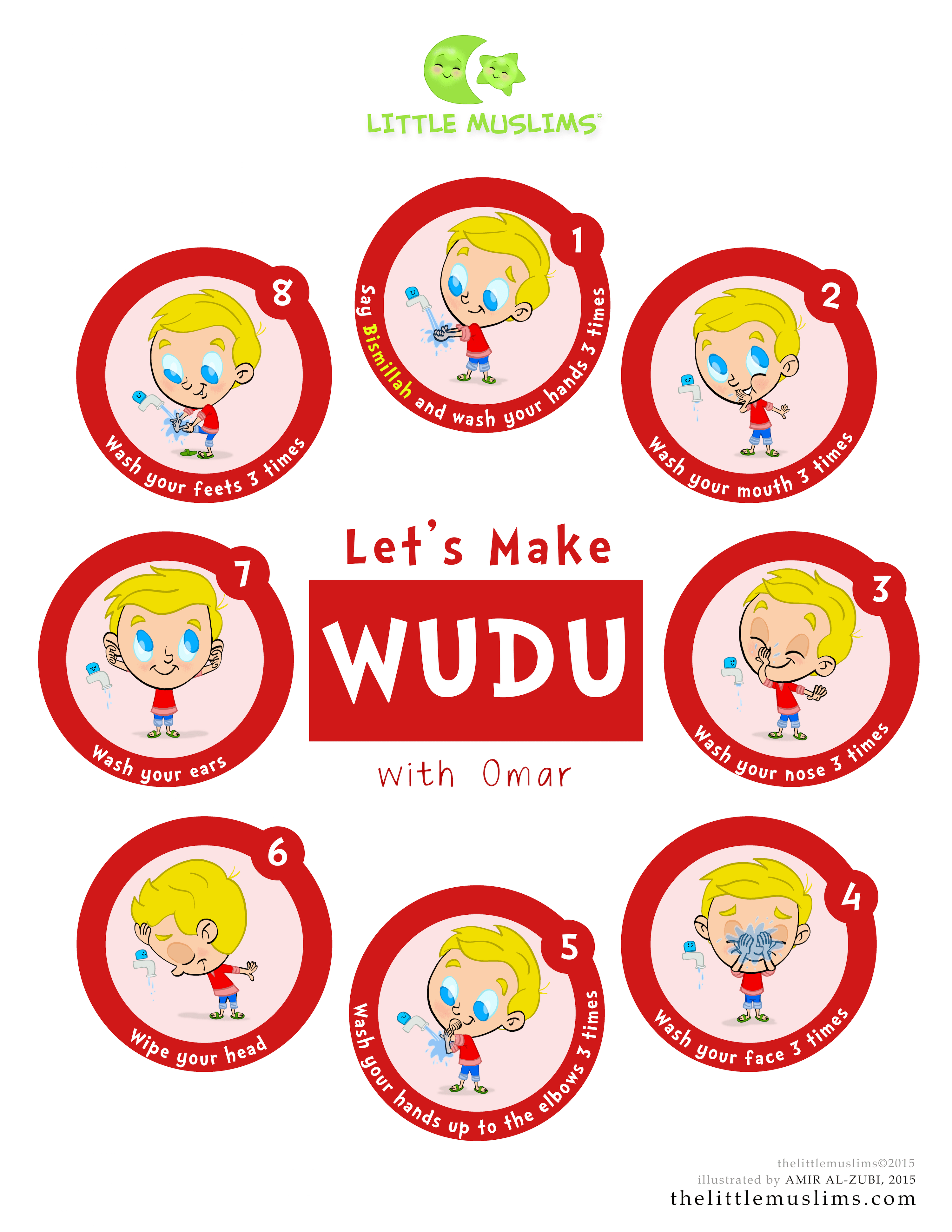 Let’s Learn Wudu Poster: Omar-Red « The Little Muslims