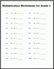 Multiplication Practice Worksheets Grade 3 Printable Multiplication