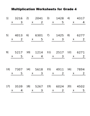 4Th Grade Multiplication Worksheets Free Math Worksheet 4th Grade 4Th Grade Multiplication Worksheets Free Math Worksheet 4th Grade