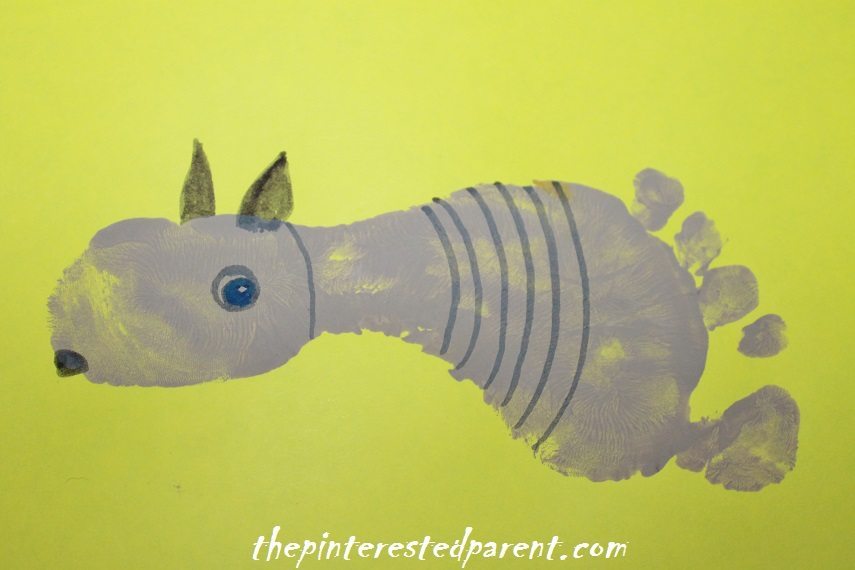 Footprint Armadillo Craft – The Pinterested Parent