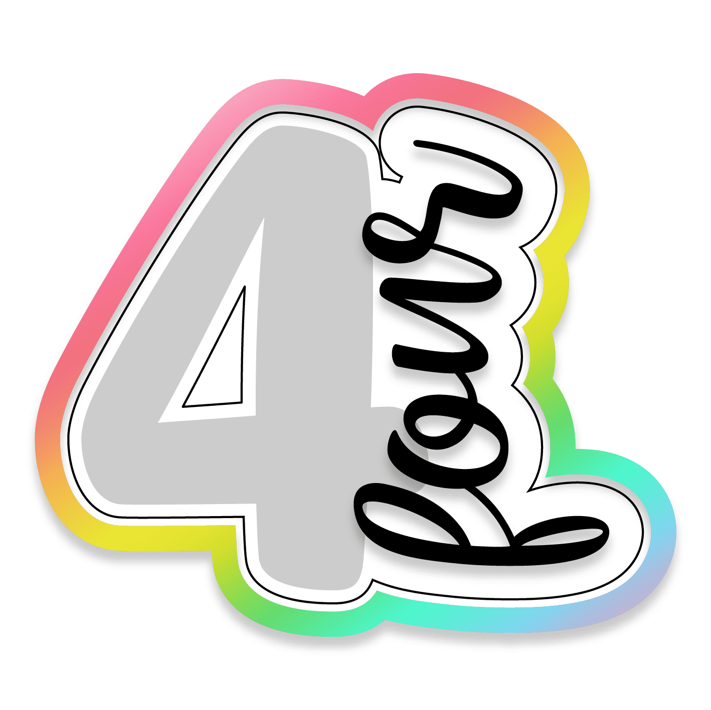 Scripted Number Four Cutter - The Sprinkle Factory