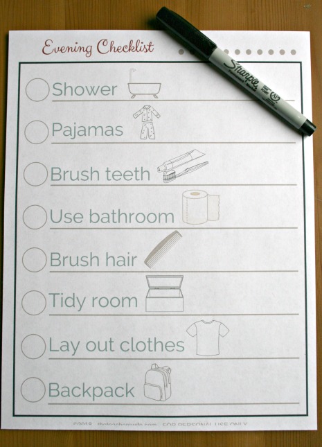 Simplify Bedtime with a Kids' Evening Routine + FREE Checklist - The ...