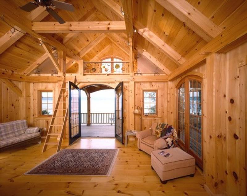Custom Eastern White Pine Timber Frame – Interlaken NY - Woodhouse The ...