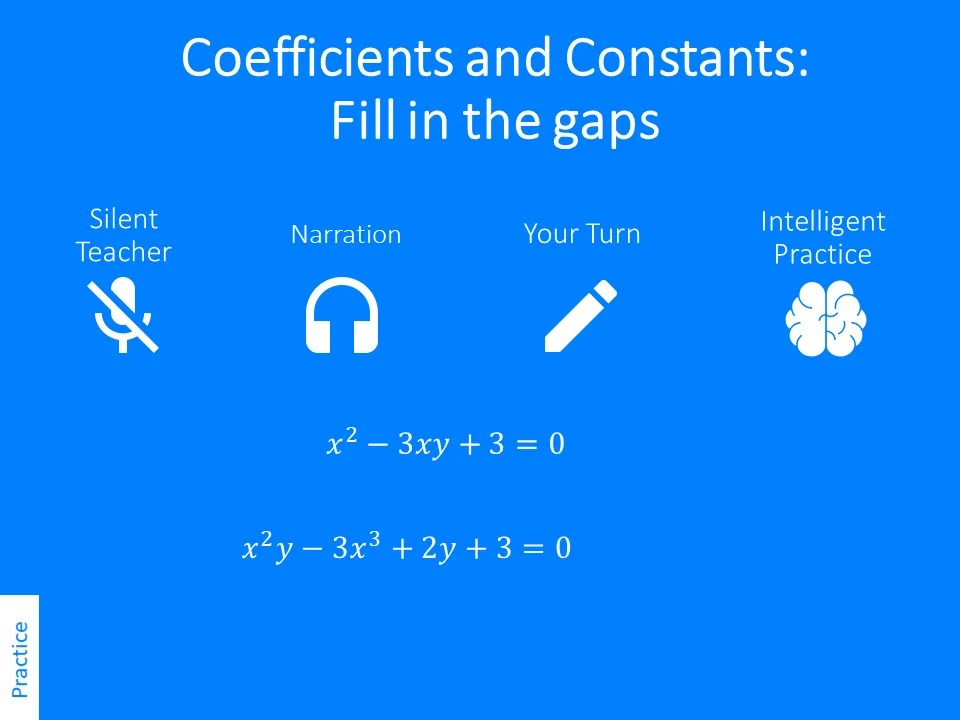 Coefficients and constants: Fill in the gaps – Variation Theory