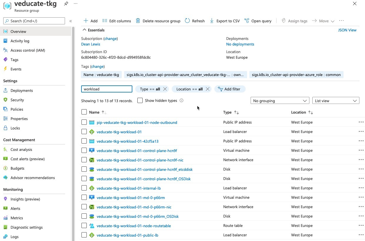 Deploying Tanzu Kubernetes Grid Workload Cluster To Microsoft Azure