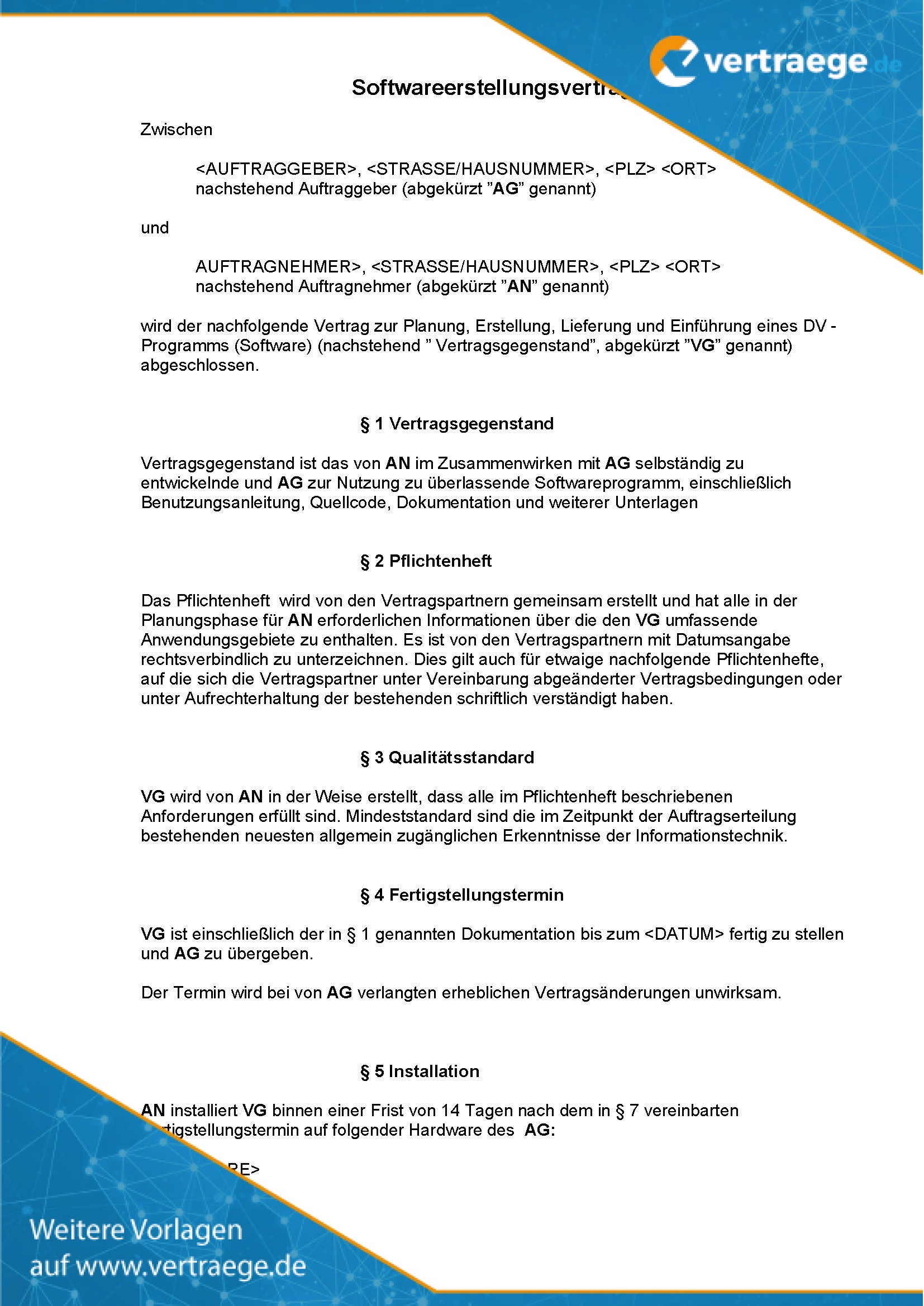 All In Vertrag Muster