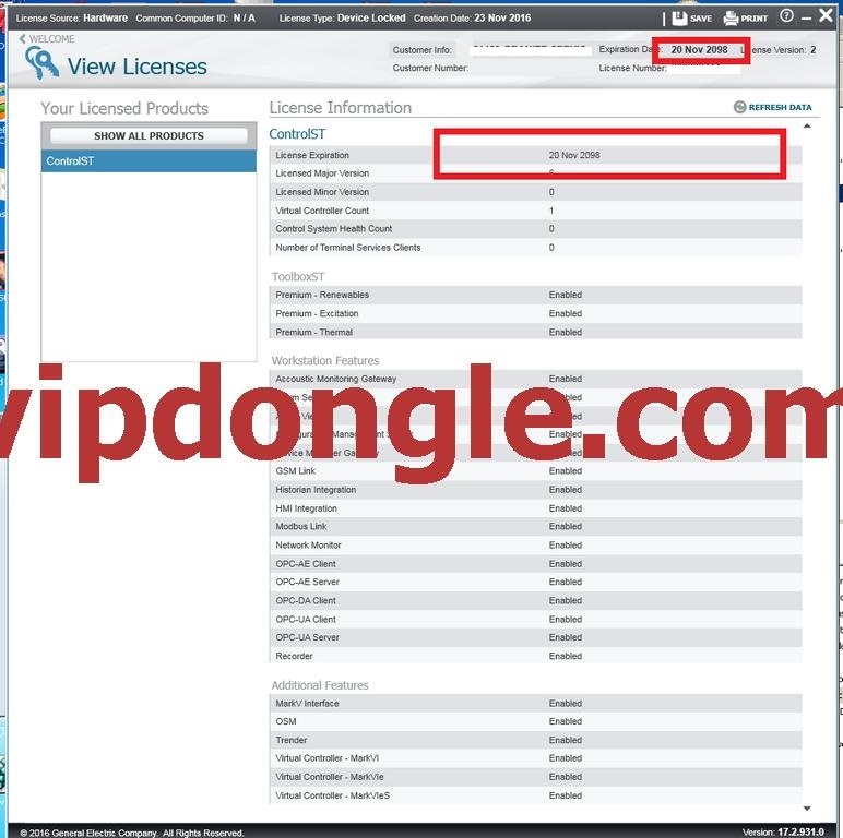 GE ControlST Toolboxst Software V6 V7 Sentinel HL Dongle