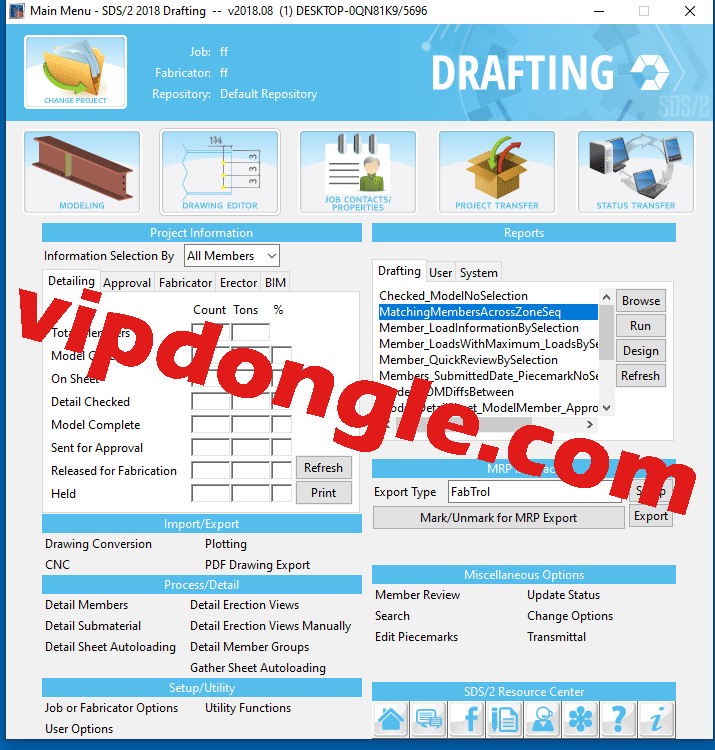 SDS2 3D Steel Design Software FlexLM Dongle - Vip Dongle Team